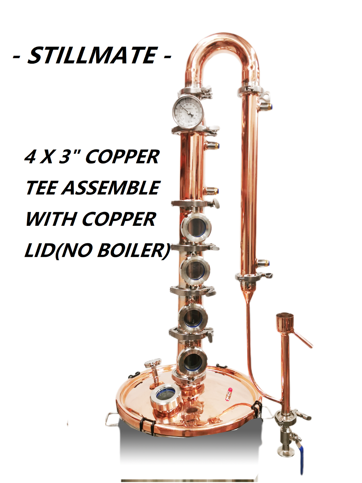 StillMate 65L Full Copper 4 x 3" Plates Modular Still with/without ...