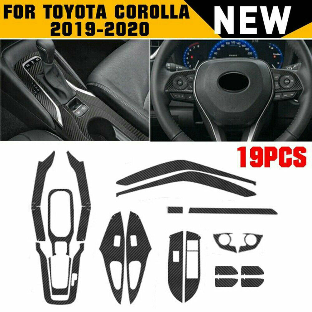 19pcs Carbon Fiber Car Interior Decor Sticker For 2019-2020 Toyota ...
