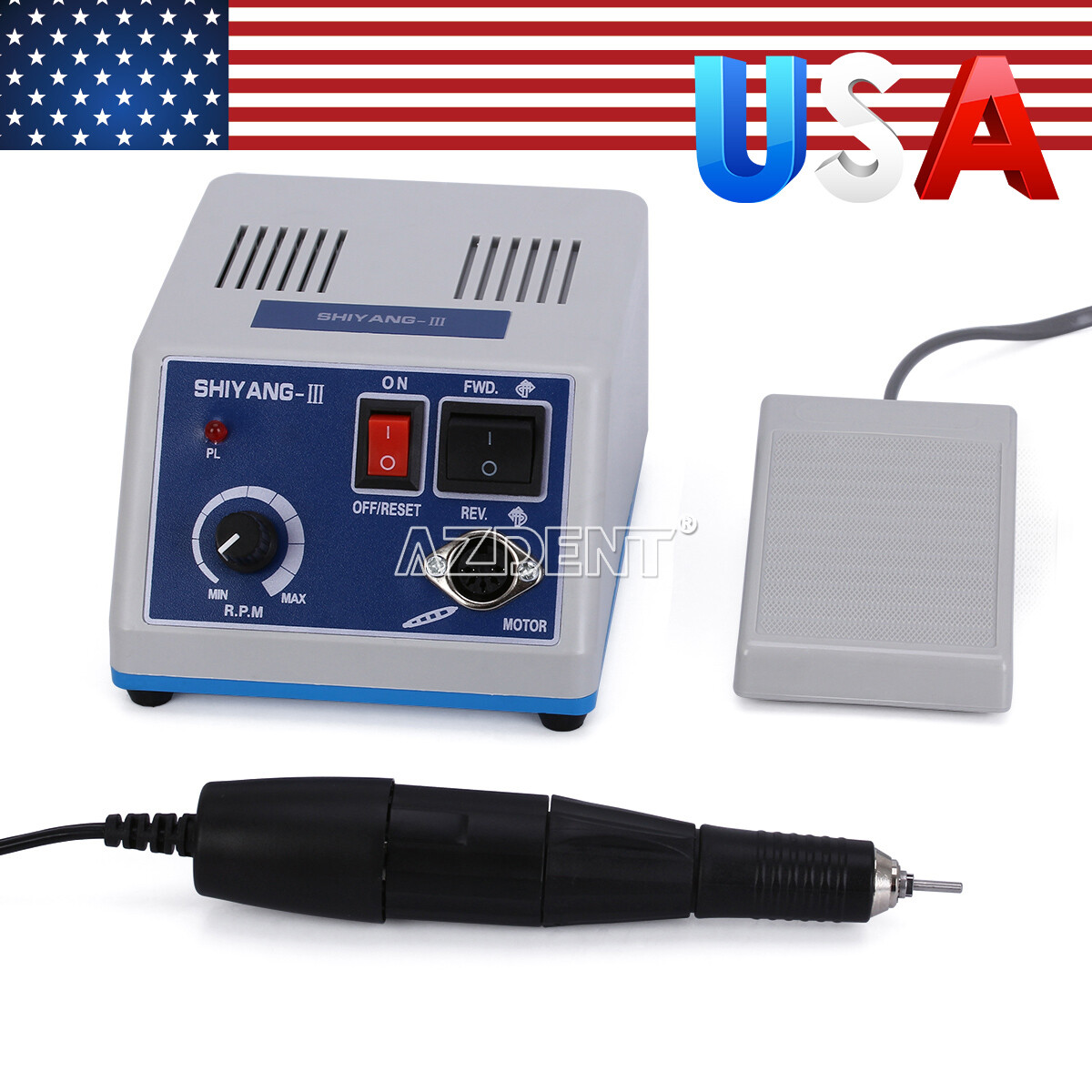 Dental Lab Micro motor Electric Micromotor Polishing Unit N3 + 35 KRPM ...