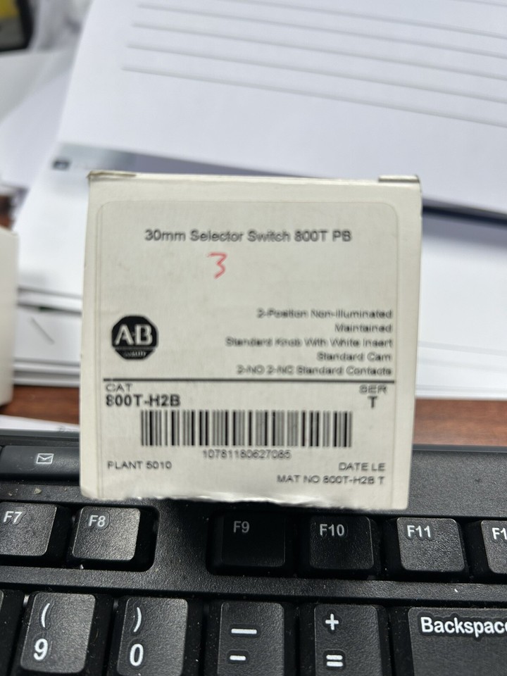 Ab 30mm Selector Switch 800T PB - 800T H2B - 2 position - Non ...