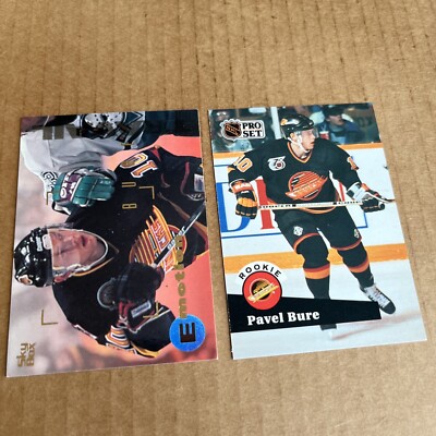 PAVEL BURE 1991 Pro Set RC ROOKIE #564 & 1995 Emotion #178 Canucks ...