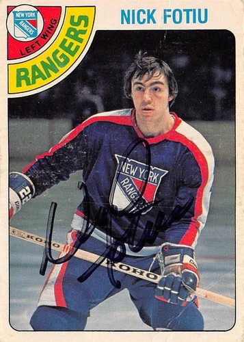 Nick Fotiu autographed Hockey Card (New York Rangers, SC) 1978 O-Pee ...