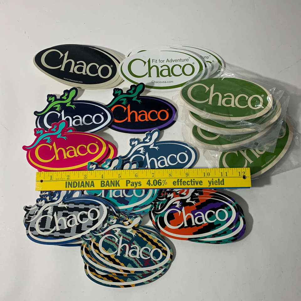 Lot of 140+ Chaco Sandals Advertising Stickers - Outdoor sticker lot | eBay
