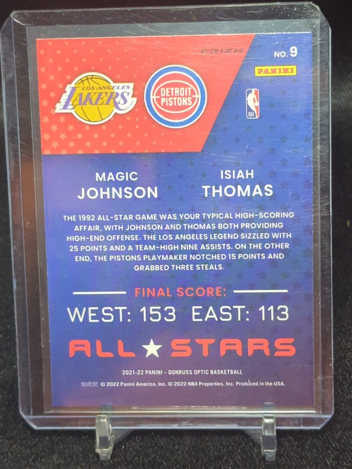 2021-22 Donruss Optic Magic Johnson Isiah Thomas All Stars Red Pulsar ...