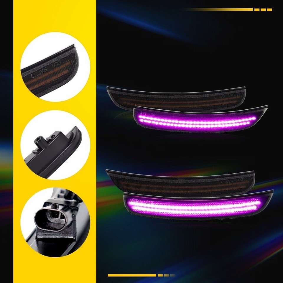 Fit Dodge Charger 2015-2023 Front &Rear 4x Dynamic Purple LED Side ...