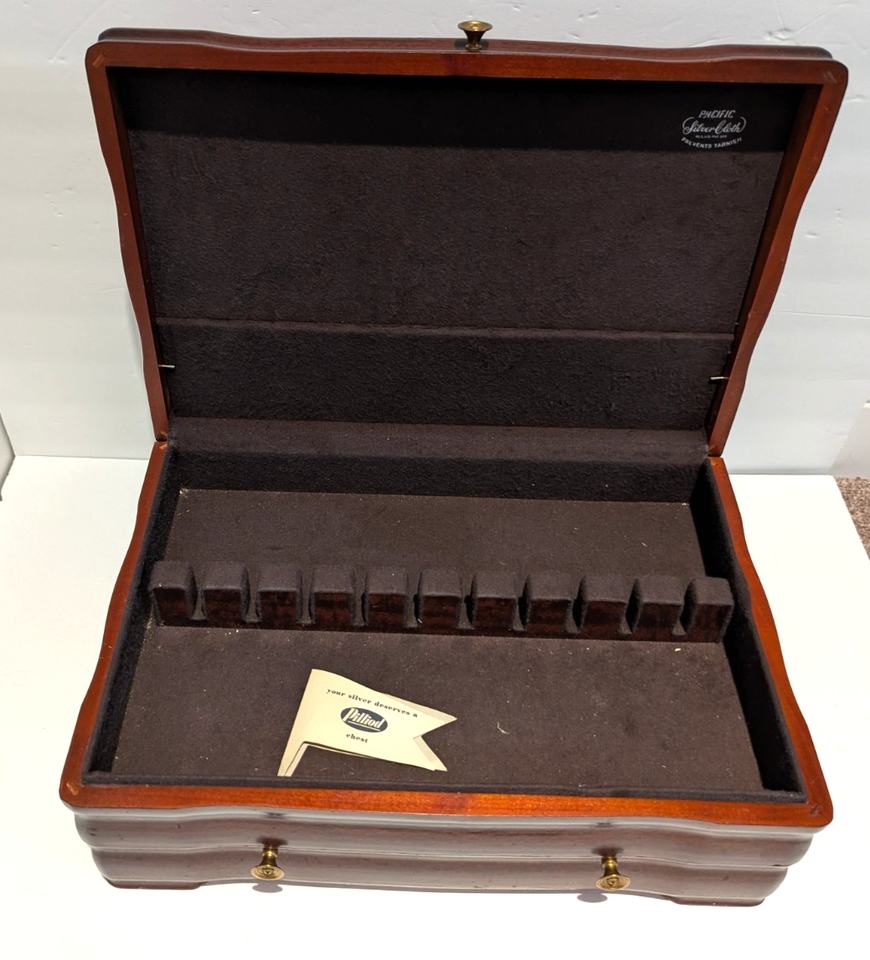 Solid Mahogany Wood Tarnish Resistant Silverware Flatware Storage Chest ...