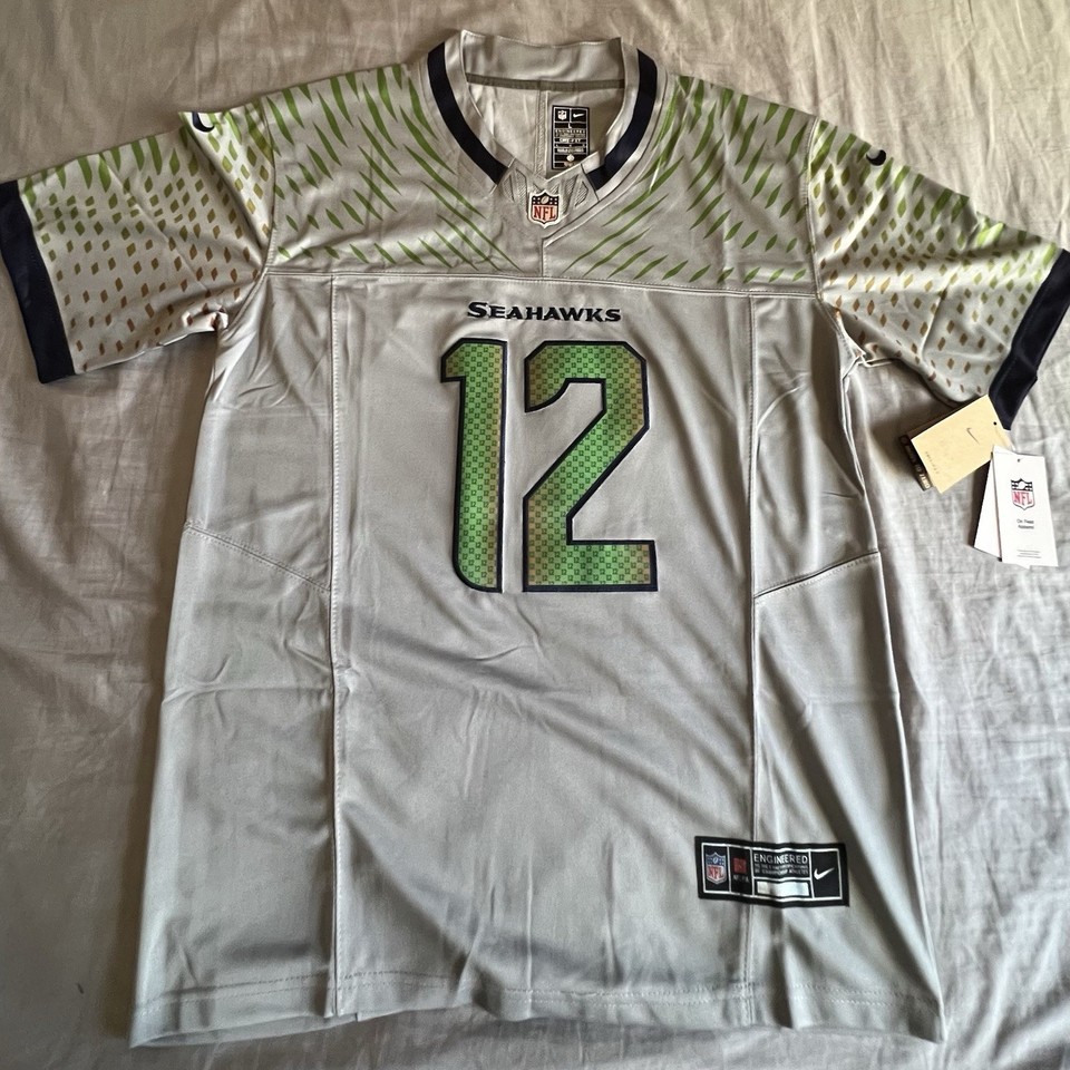 Seattle Seahawks 12s Wolf Gray 2025 Rivalries Collection Game Jersey ...