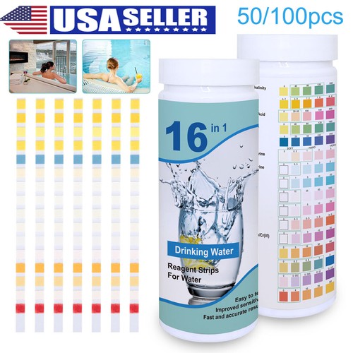 50/100PCS 16 in 1 Drinking Water Test Kit Strips Home Water Quality ...
