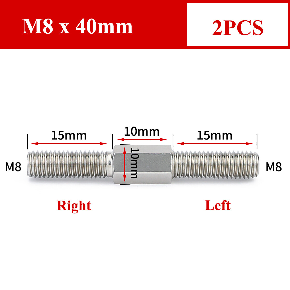 M4-M16 Rechts / Links Gewinde Gewindebolzen Edelstahl A2 Stehbolzen ...