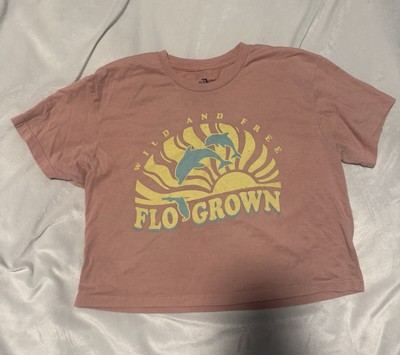 Flo Grown Dolphins And Sunset Cropped Tshirt Size Small Women’s | eBay