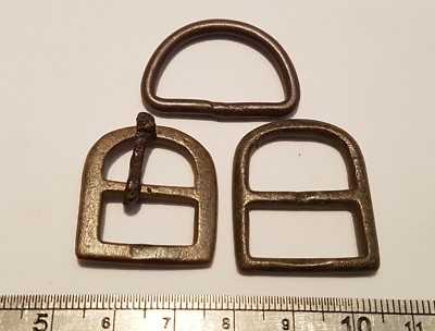 Nice trio of very old buckles professionally cleaned from England L27m ...