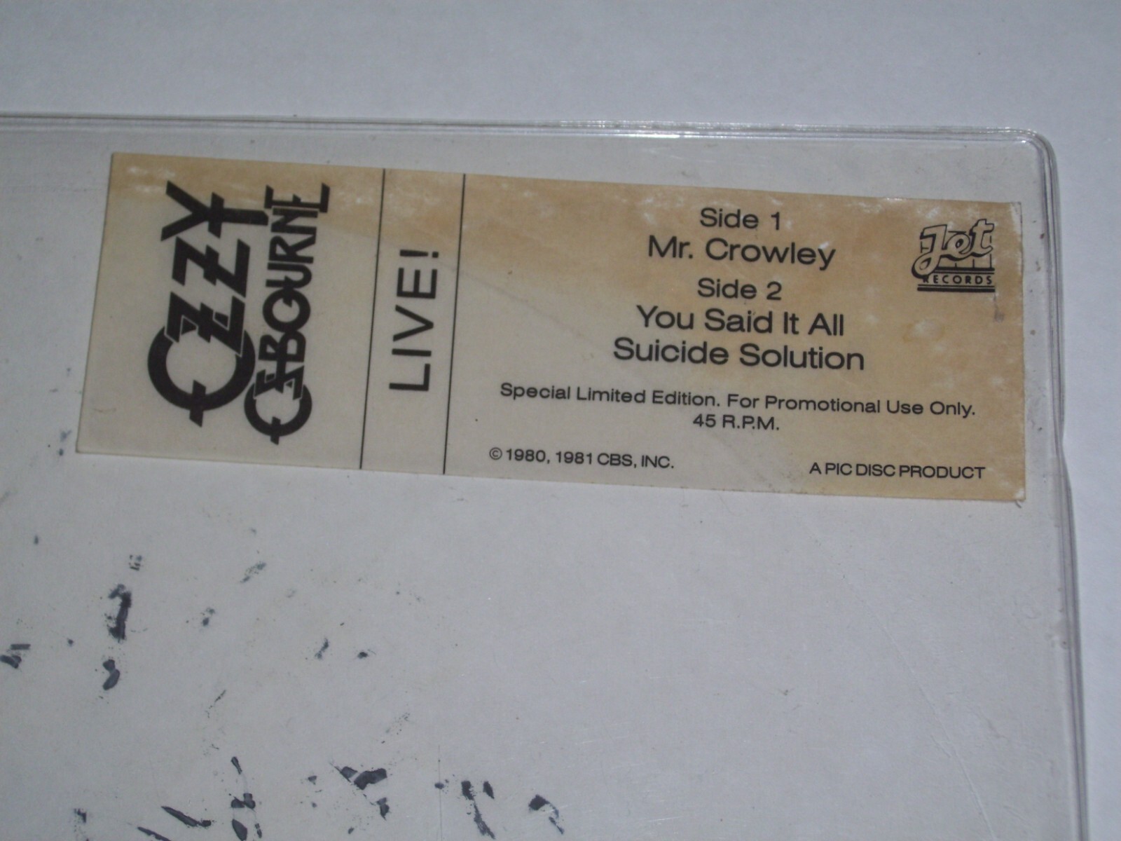 Ozzy Osbourne RARE AUTOGRAPHED Live Mr Crowley * Promo Only Picture ...