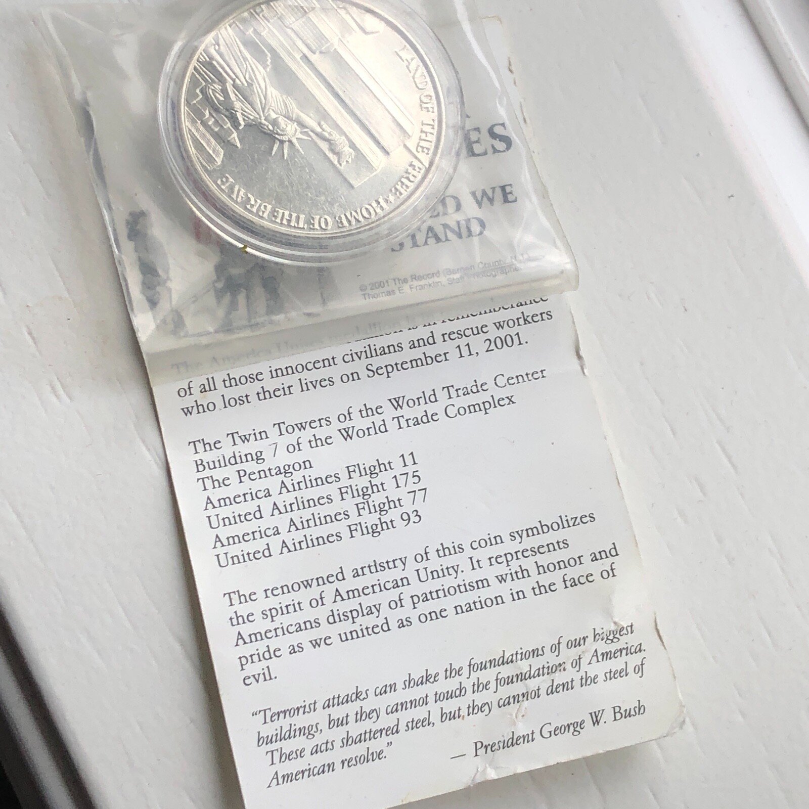 NW Mint United We Stand Sept 11 2001 911 Silver Coin New MADE in the ...