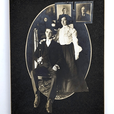 Antique Portrait Photo Young Couple Unique Cut Out Composition ID'd ...
