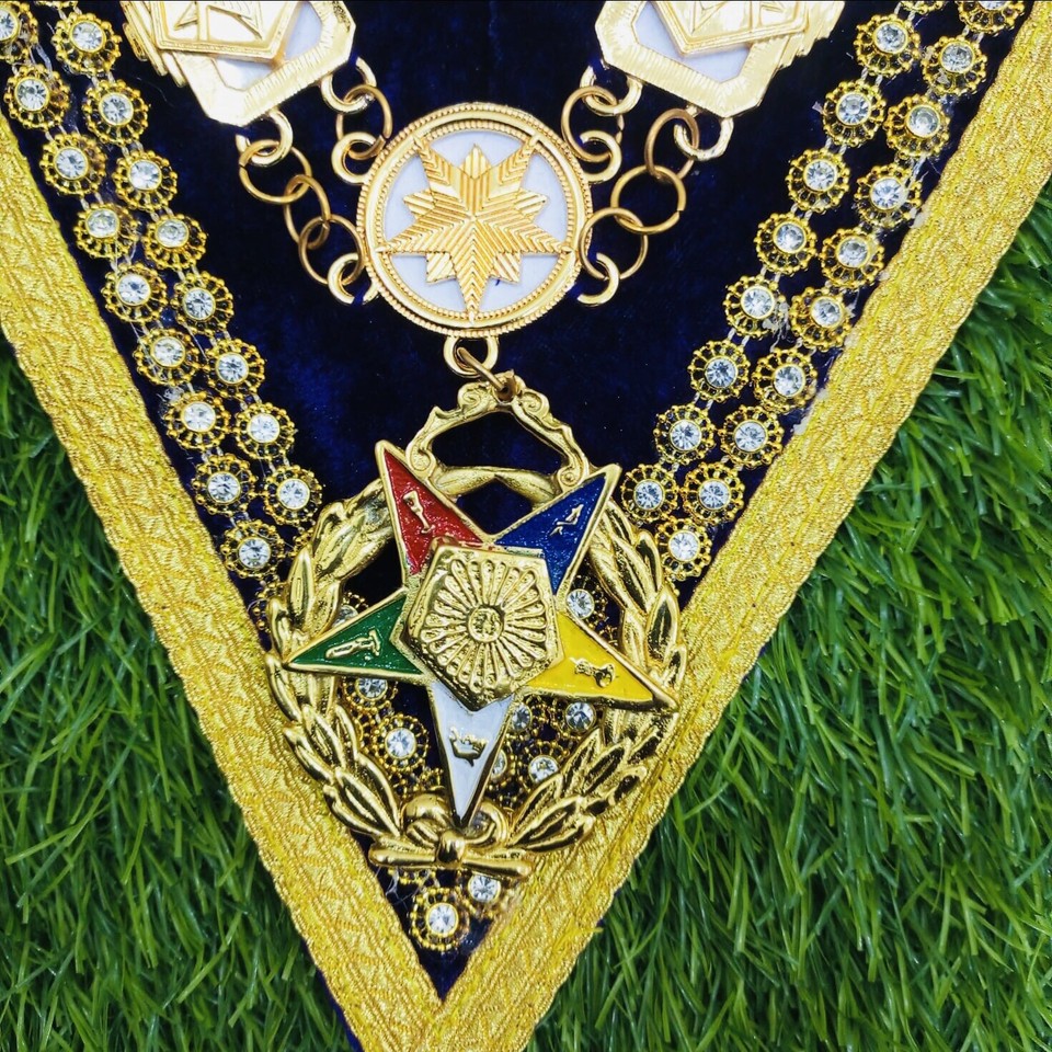 NEW MASONIC REGALIA GRAND ASSOCIATE PATRON APRON WITH COLLAR & CUFF'S ...