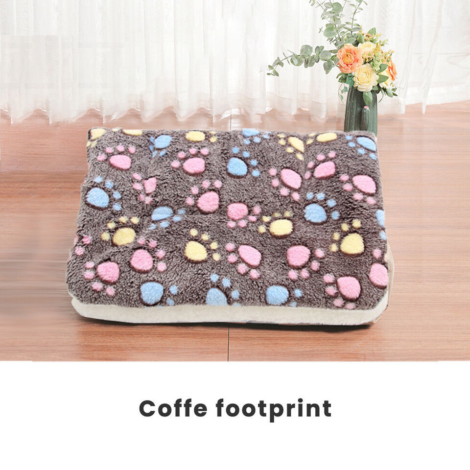 Pets Soft Warm Fleece Snuggle Blankets Cats Dogs Beds Mat Thermal Plush ...