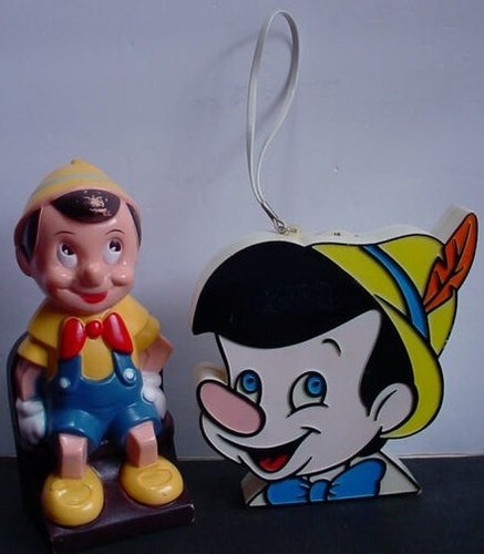 Vintage Pinocchio Piggy Bank Walt Disney & Pinocchio Transistor Radio ...