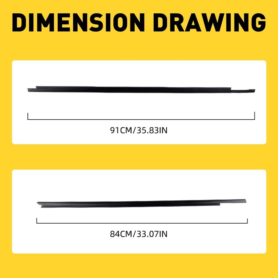 4x Weatherstrip Window Moulding Trim Belt For 2009-2021 Dodge Ram 1500 ...