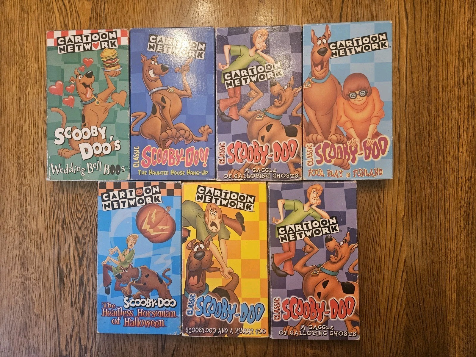 Scooby Doo VHS Lot Of 7 Vintage Episodes Cartoon Network Tapes Hanna ...