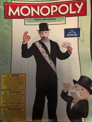 Mr Monopoly Man Deluxe Adult Costume #1824 | eBay