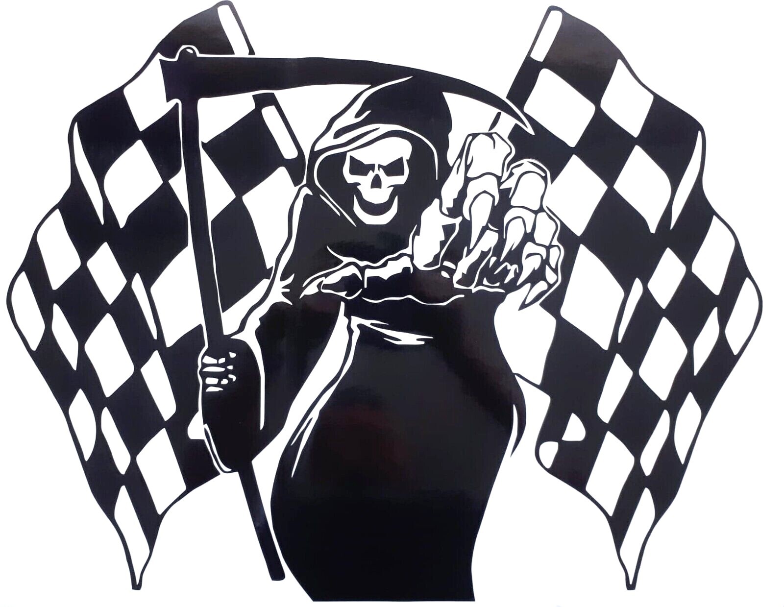 LARGE 23" grim reaper van car bonnet side sticker vinyl graphic decal ...