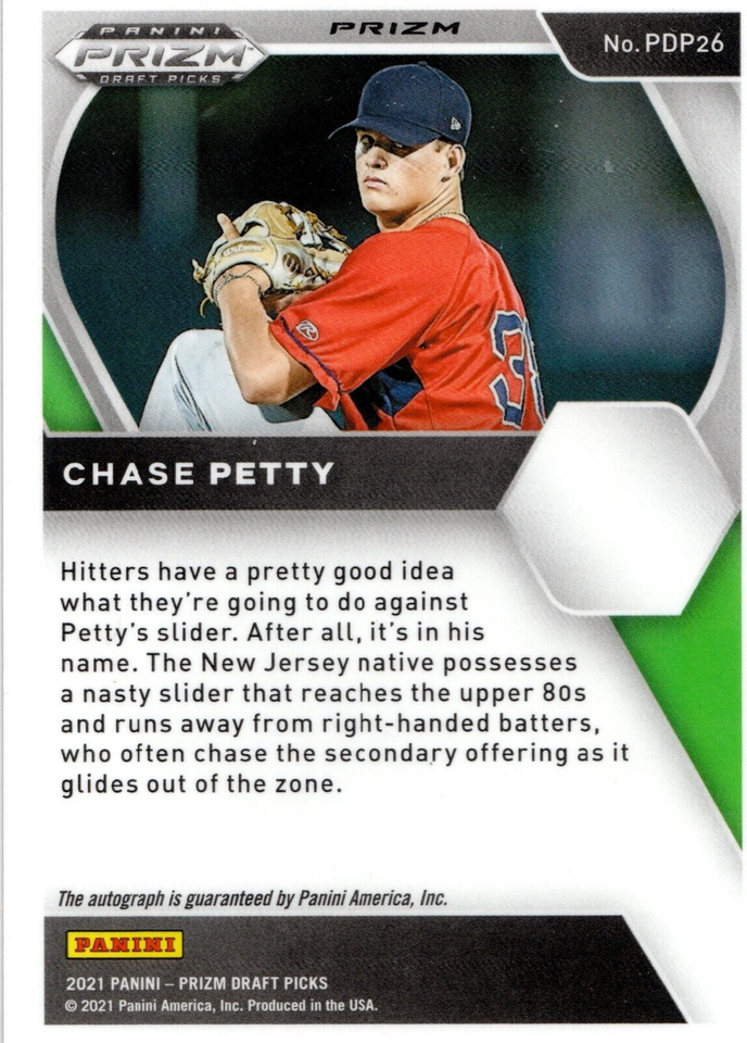 Chase Petty Cincinnati Reds 2021 Leaf Prizms Pink Velocity Autograph | eBay