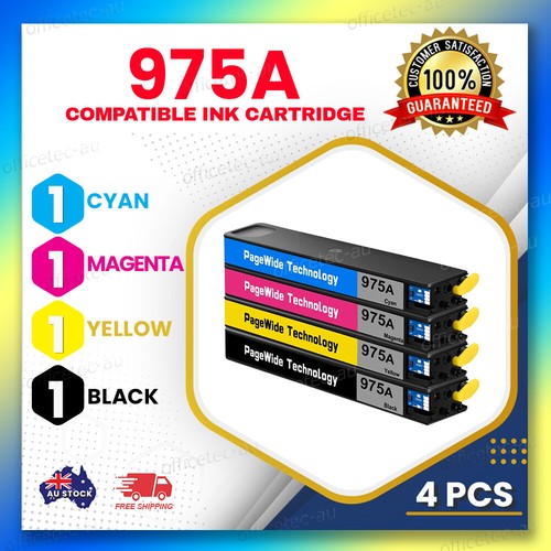 4x Non-OEM Ink 975A for HP Pagewide 55250 57750 Pro 452 477 552 577 ...