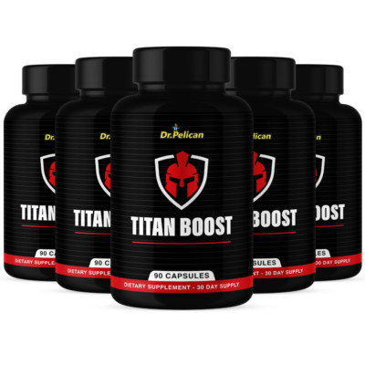 Titan Boost- Bodybuilding & Men's Health Support- 5 Bottles- 450 ...
