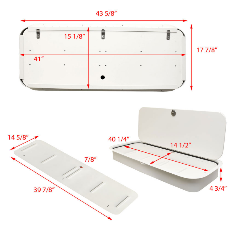 Hydrasports Custom Boat Battery Storage Box | 41 x 15 1/8 Inch White | eBay