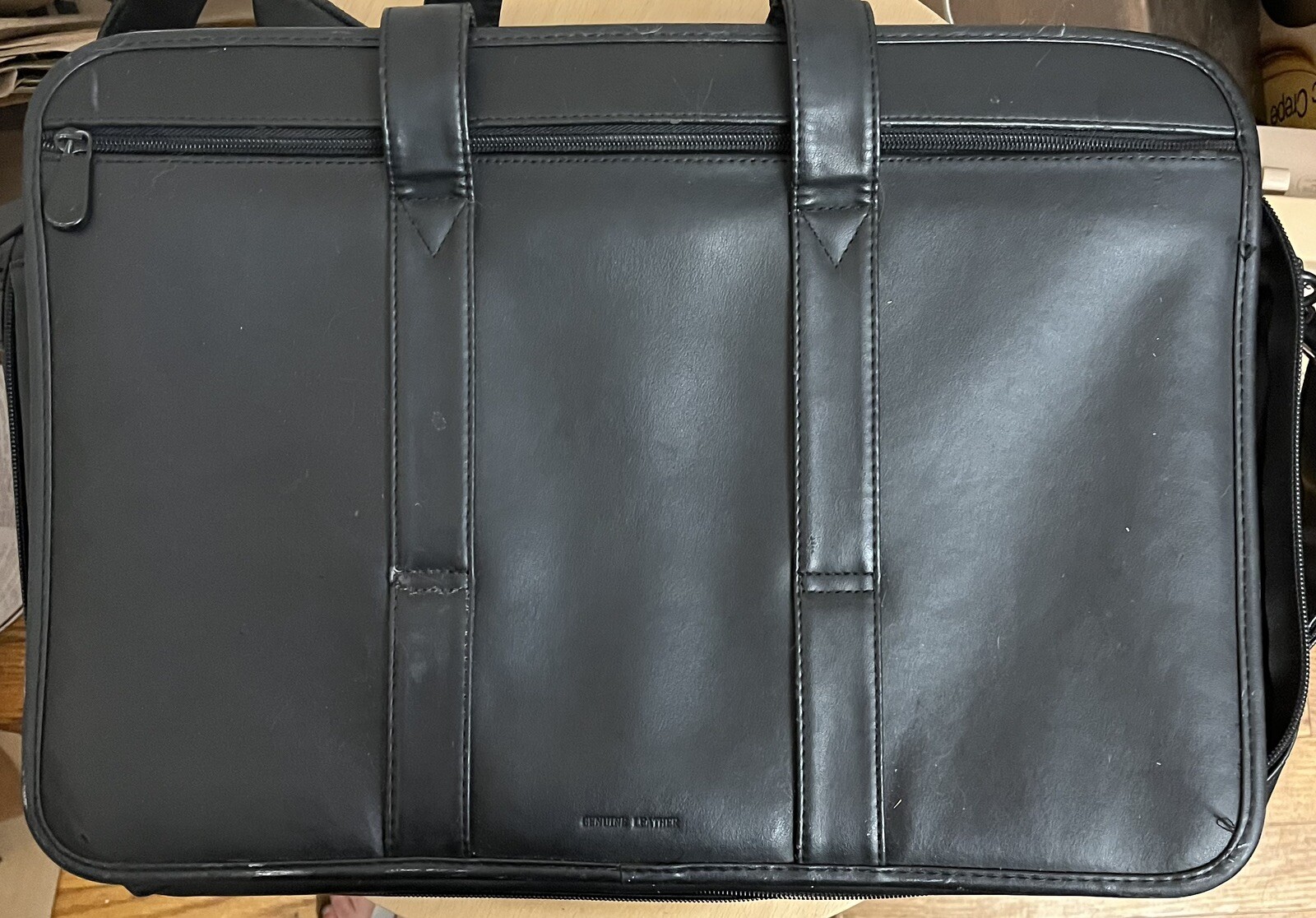 Perry Ellis Portfolio Black Genuine Leather Briefcase Black Many ...