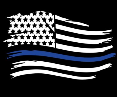 US Flag Thin Blue line vinyl vehicle sticker decal police fire 911 ...