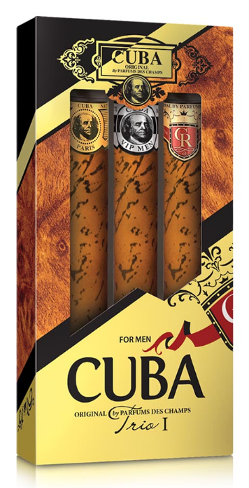 CUBA TRIO 1, 3 CIGARS MEN 35ml EDT PERFUME Gift Set for Him NEW FRENCH ...