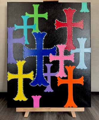 Multi-color Cross Hand Painting | eBay