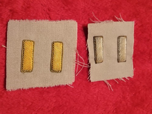 US Military 1ST LT Silver Bullion & 2nd LT Gold Bullion Rank Insignia ...