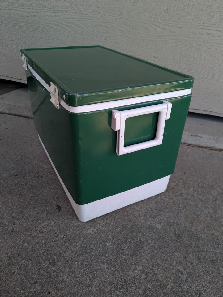 Vintage 1984 Coleman Green Metal Ice Chest Cooler Box F47 | eBay