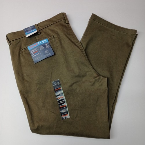 St John's Bay Temp Flex Straight Fit Flat Front Pants Men's 44x30 Dark ...