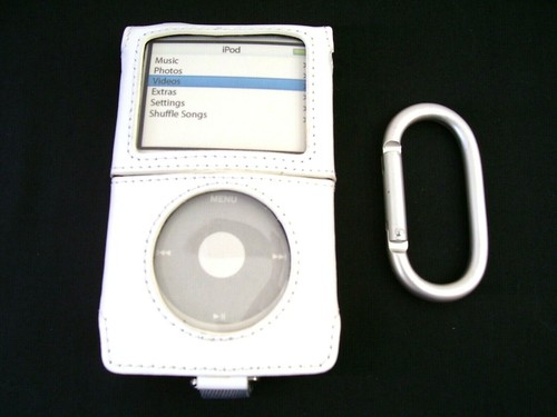 BELKIN IPOD 5G 5TH GENERATION LEATHER CASE WHITE KICKSTAND F8Z068 WHT ...