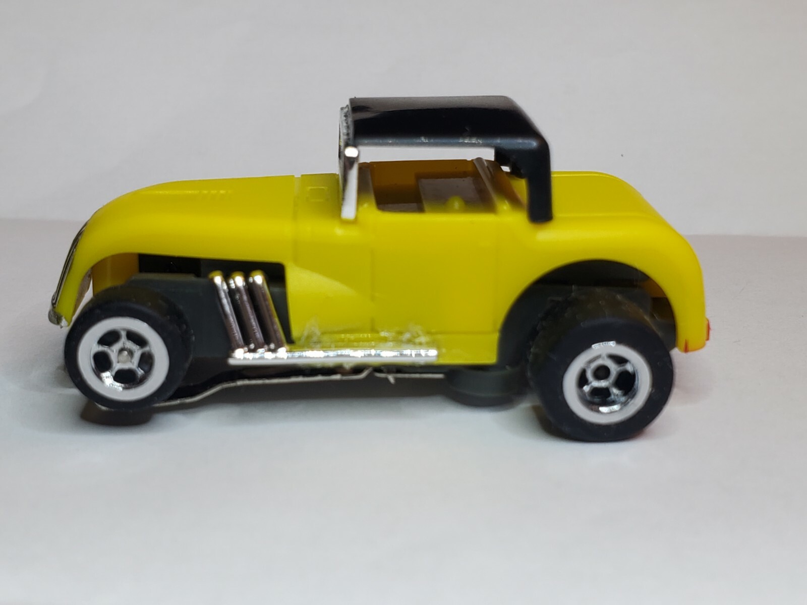 HOT ROD, YELLOW/ BLACK TOP, ULTRA G CHASSIS, TJET HO SLOT CAR, CHROME ...