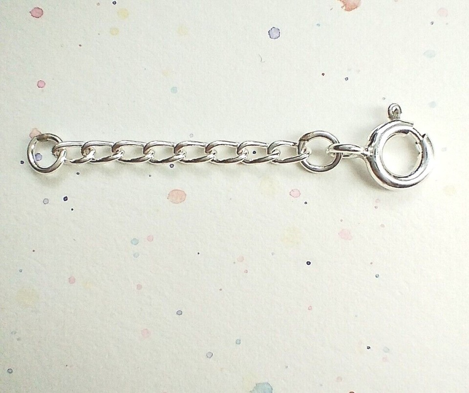 Sterling Silver Strong Curb Extender or Safety Chain 1 or 2 Clasps 1 ...