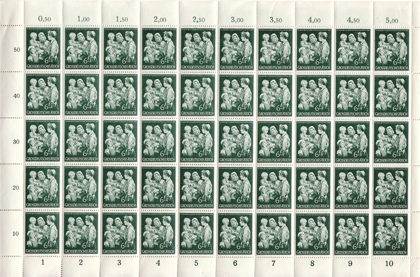 Stamp Germany Mi 870 Sc B254 Sheet WWII Fascism War Welfare ...