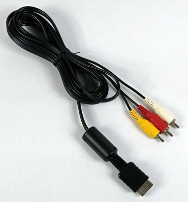 Sony PlayStation Genuine OEM Composite AV Cable Cord PS1 PS2 Red White ...