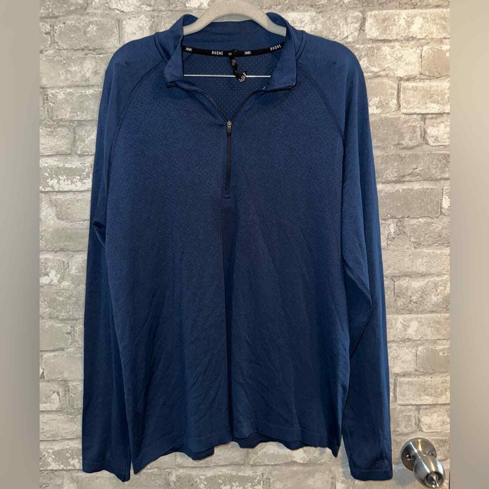 Rhone Men's 1/4 Zip Performance Pullover Navy Blue Sz L | eBay