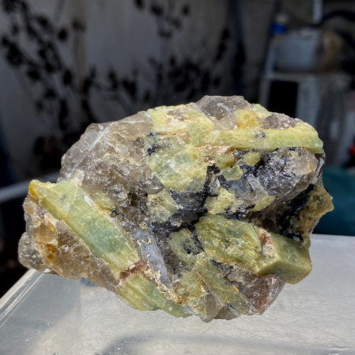 250g Raw Natural Blue-Green Aquamarine Beryl Smoky Quartz Crystal Rough ...