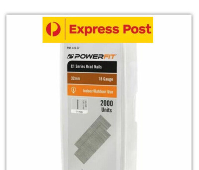 PowerFit 32mm C1 Series Electro Galvanised Brad Nails - 2000 Pack ...