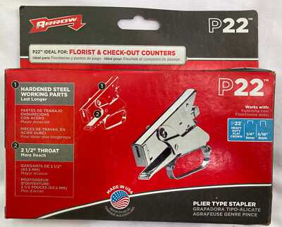Arrow Fastener P22 Professional Plier Stapler Gun Hand Guard Loop USA 4 ...