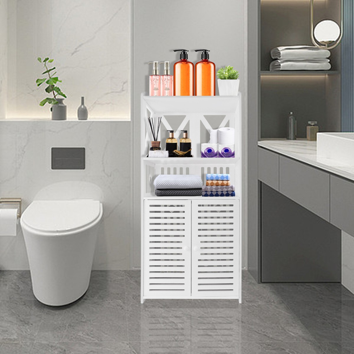 Floor Standing Bathroom Storage Cabinets HOMCOM Skinny Bathroom Floor