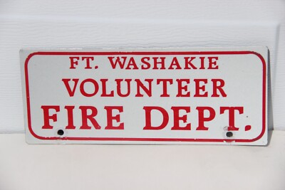 FT Washakie Volunteer Fire Department License Plate Tag Booster Vintage ...
