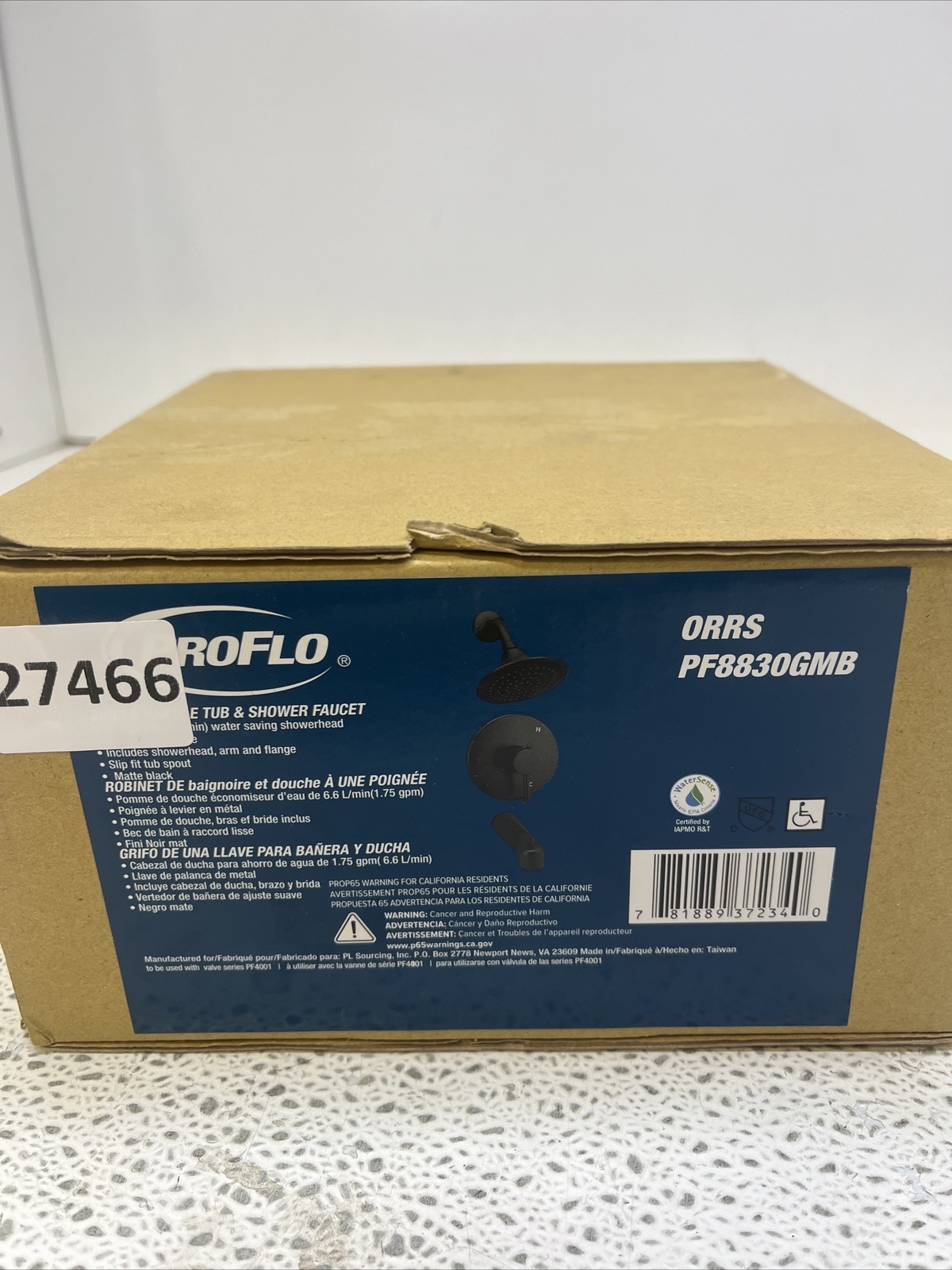 Proflo PF8830GMB Orrs Tub and Shower Trim in Matte Black 781889372340 | eBay