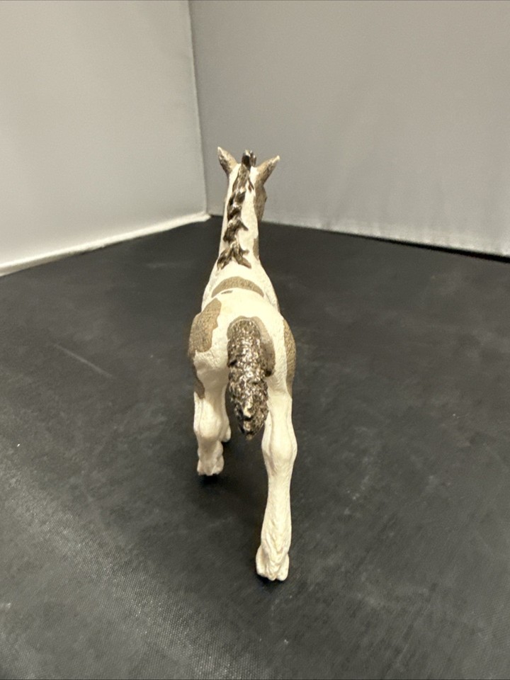 Schleich TINKER PINTO FOAL 2014 Grey White Colt Baby Horse Animal ...