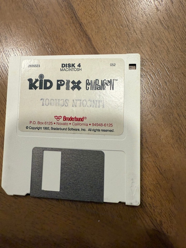 3.5 inch floppy disk "Kid Pix Companion" Macintosh Disc 1, 2, 3, & 4 ...